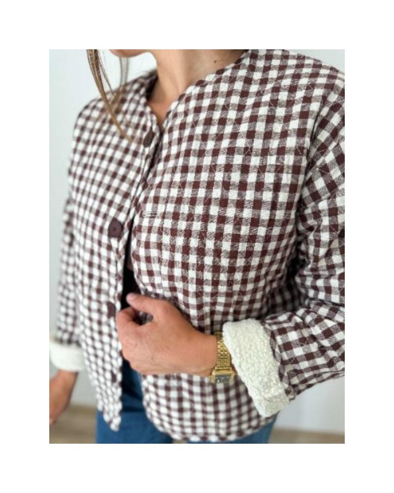 Veste reversible vichy bouclette